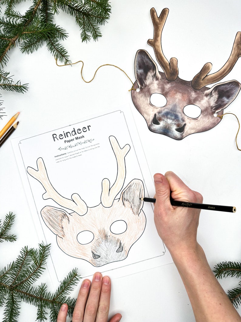 Printable Reindeer Craft Mask | Animal Paper Template | Easy to Make ...