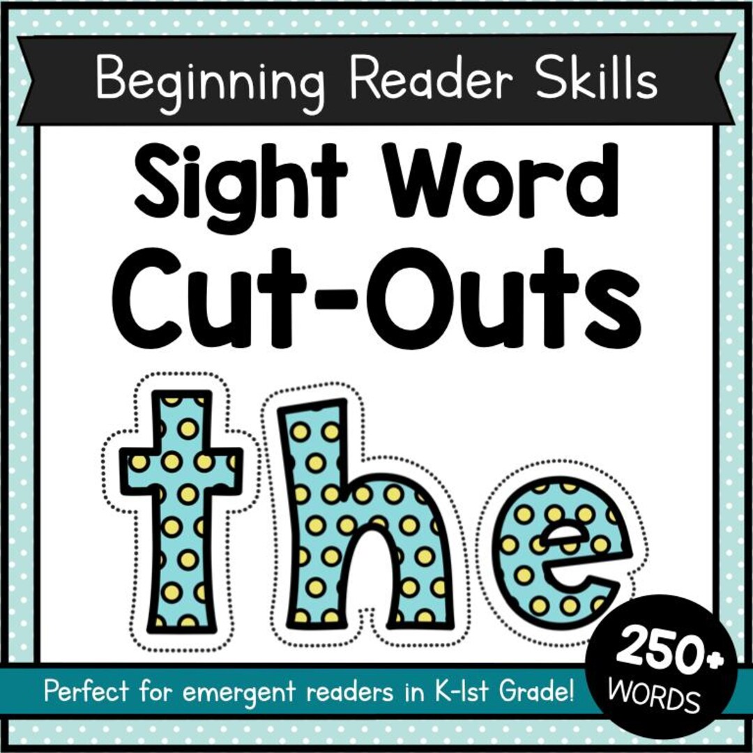 K-1st Grade Dolch Sight Word Cut-outs Printable, Cut It Out Words ...