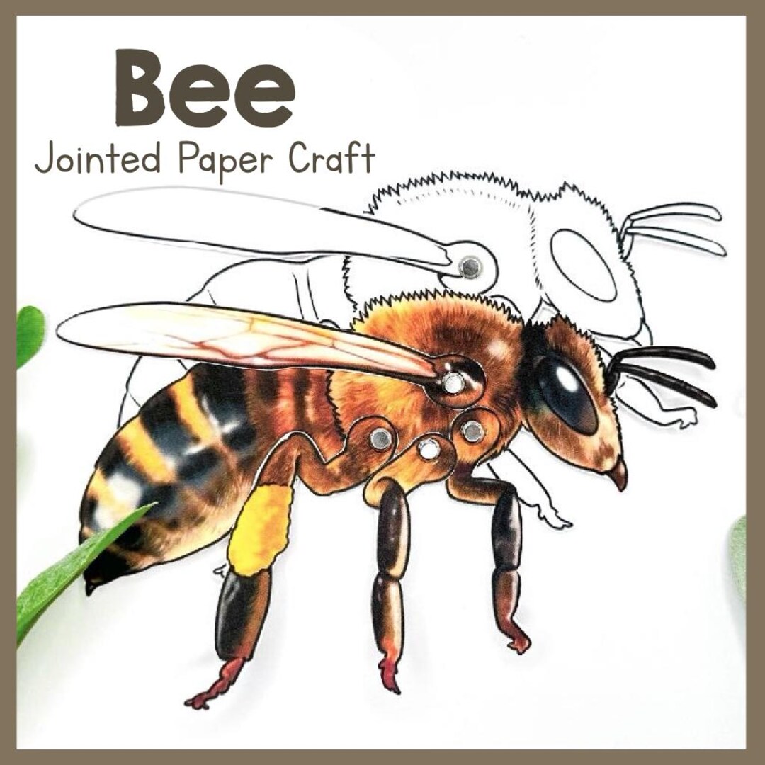 Bee Paper Bag Puppet Craft Kit: Printable Kids Activity (digital ...