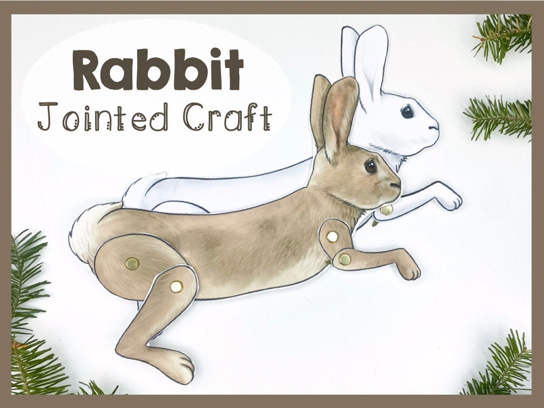 Rabbit Jointed Paper Craft Template | Realistic Articulated Bunny Craft ...