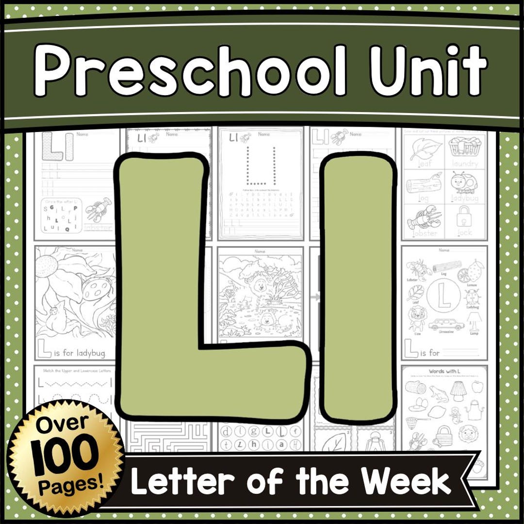 FUN LETTER L PRESCHOOL Letter of the Week Unit - Alphabet Learning With ...