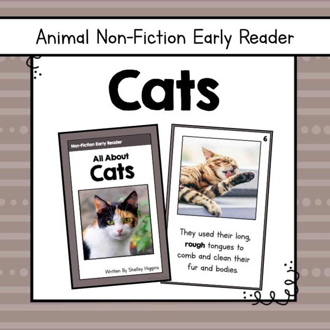 Cats Nonfiction Early Reader: Photos, Vocabulary, Comprehension (PDF ...