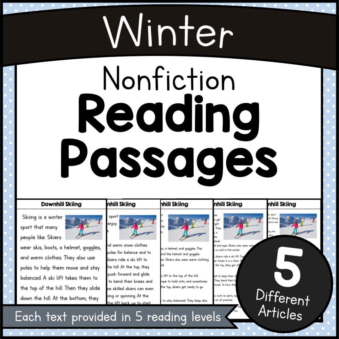 Winter Nonfiction Reading Passages & Writing Templates, 1–6th Grade ...