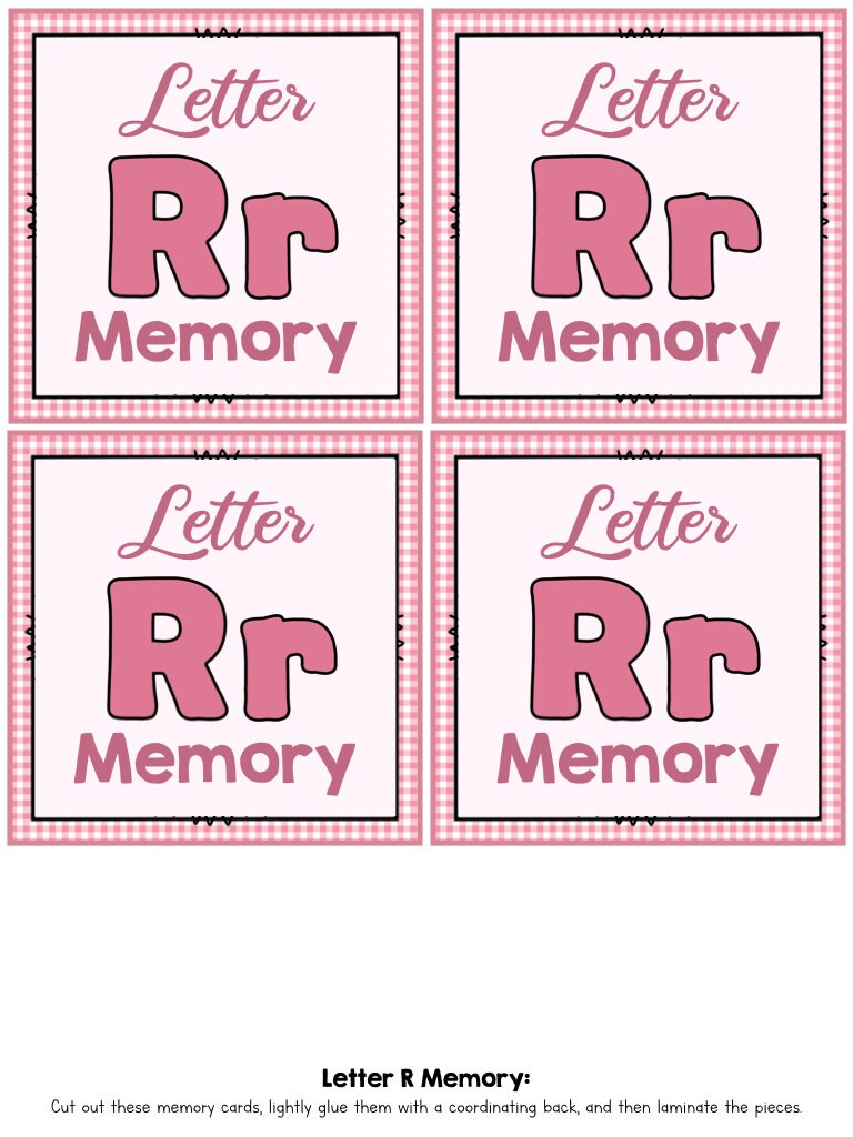 Letter R Memory Game - Etsy