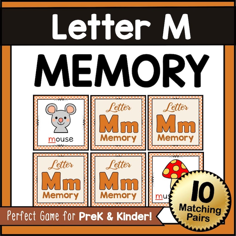 Letter M ALPHABET MEMORY GAME - Printable Classroom Activity for ...