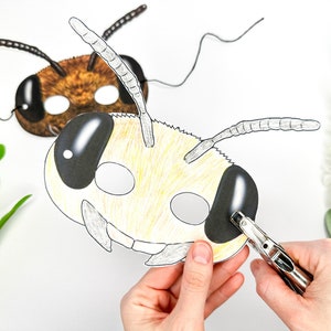 Bee Paper Mask Craft Kit | Printable Fun Animal Mask Template | Bee ...