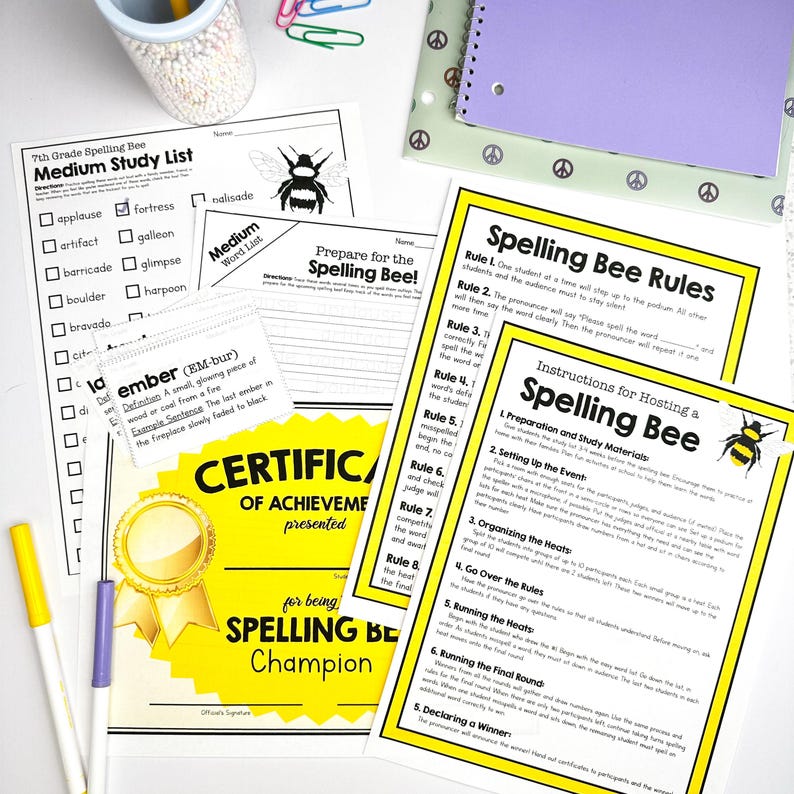7th GRADE SPELLING Bee Word List PDF – Everything You Need to Host a ...