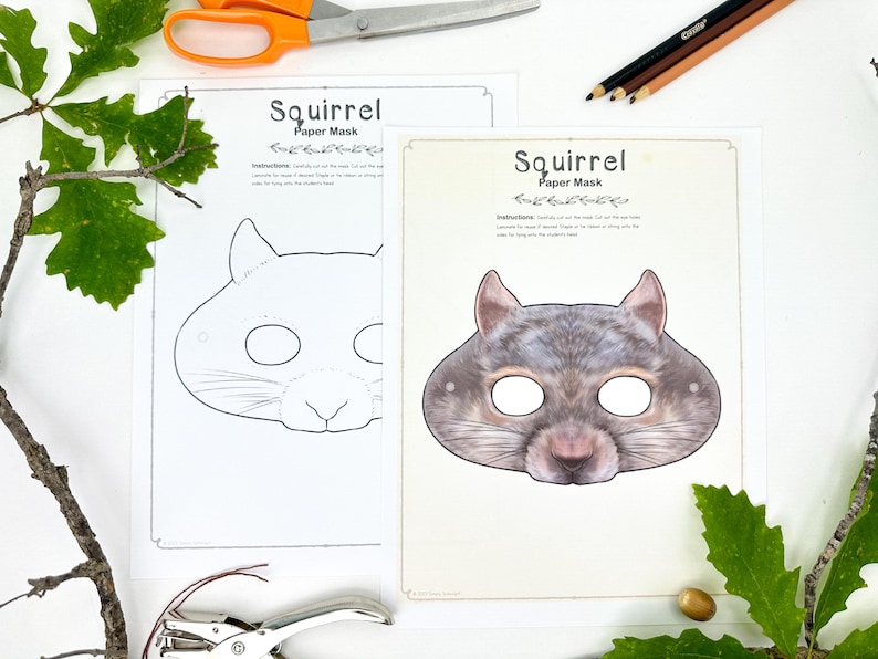 Printable Squirrel Paper Mask | Eco Friendly DIY Craft Template | Fun ...
