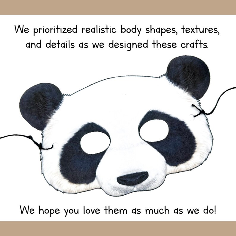 Adorable Panda Animal Mask | Printable Panda Paper Mask Craft Kit for ...