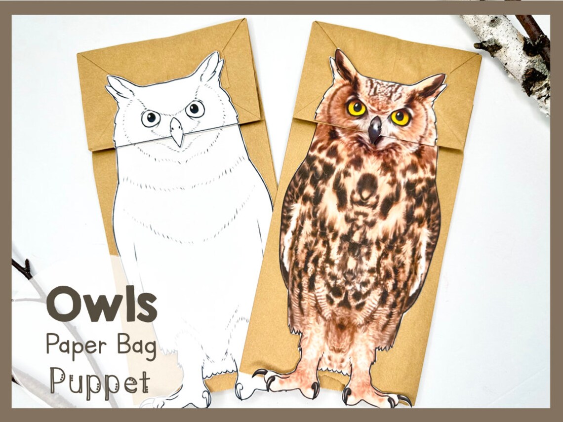 Owl Puppet Printable Template | Fun Paper Bag Craft Activity | Children ...