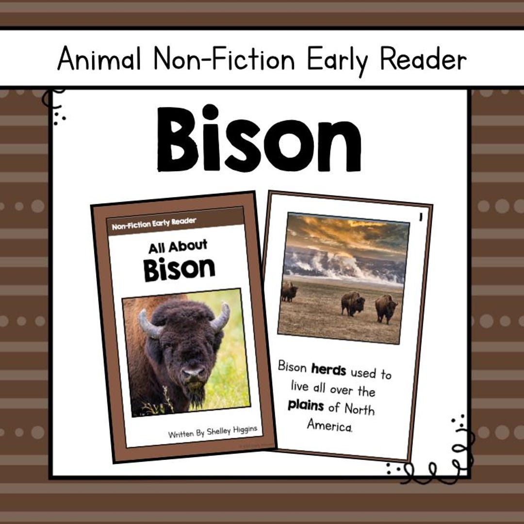 Bison Nonfiction Early Reader | Printable Prairie Animal Book With Real ...
