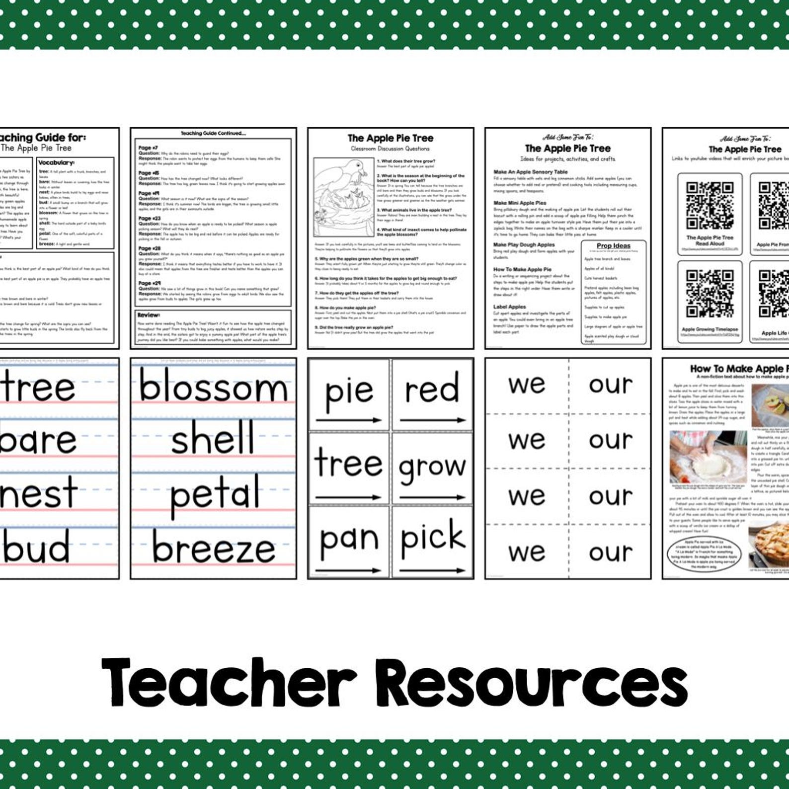 The Apple Pie Tree- Picture Book Study Companion - Etsy