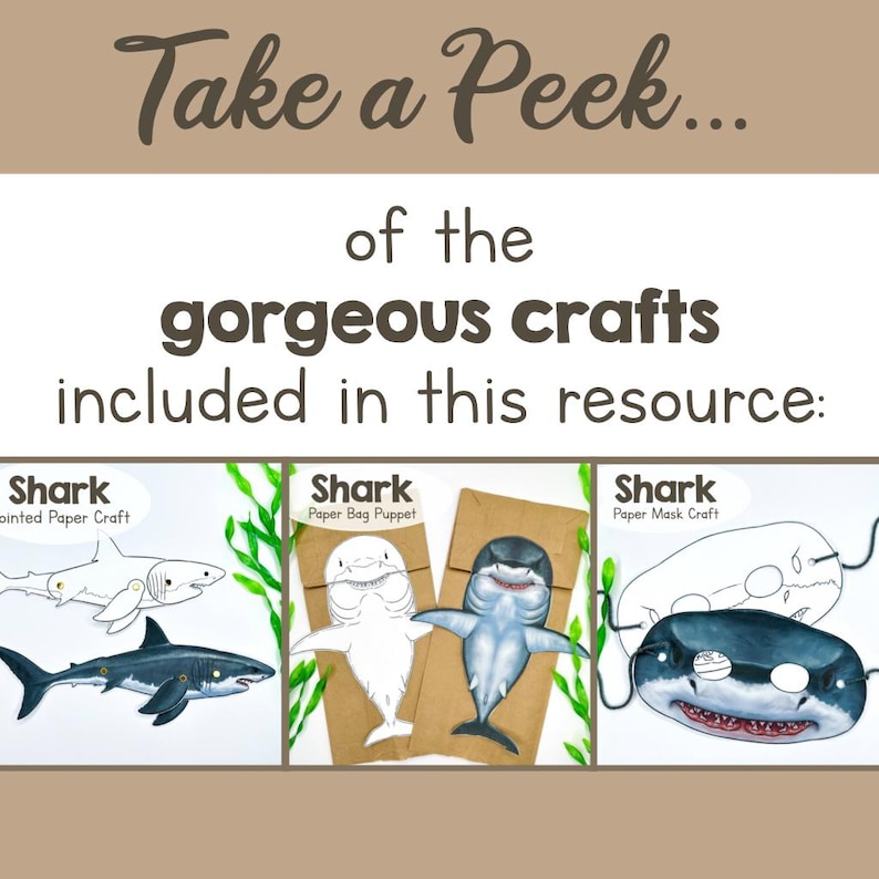 Printable SHARKS Science Unit Template Kit | DIY Articulated Animal PDF ...