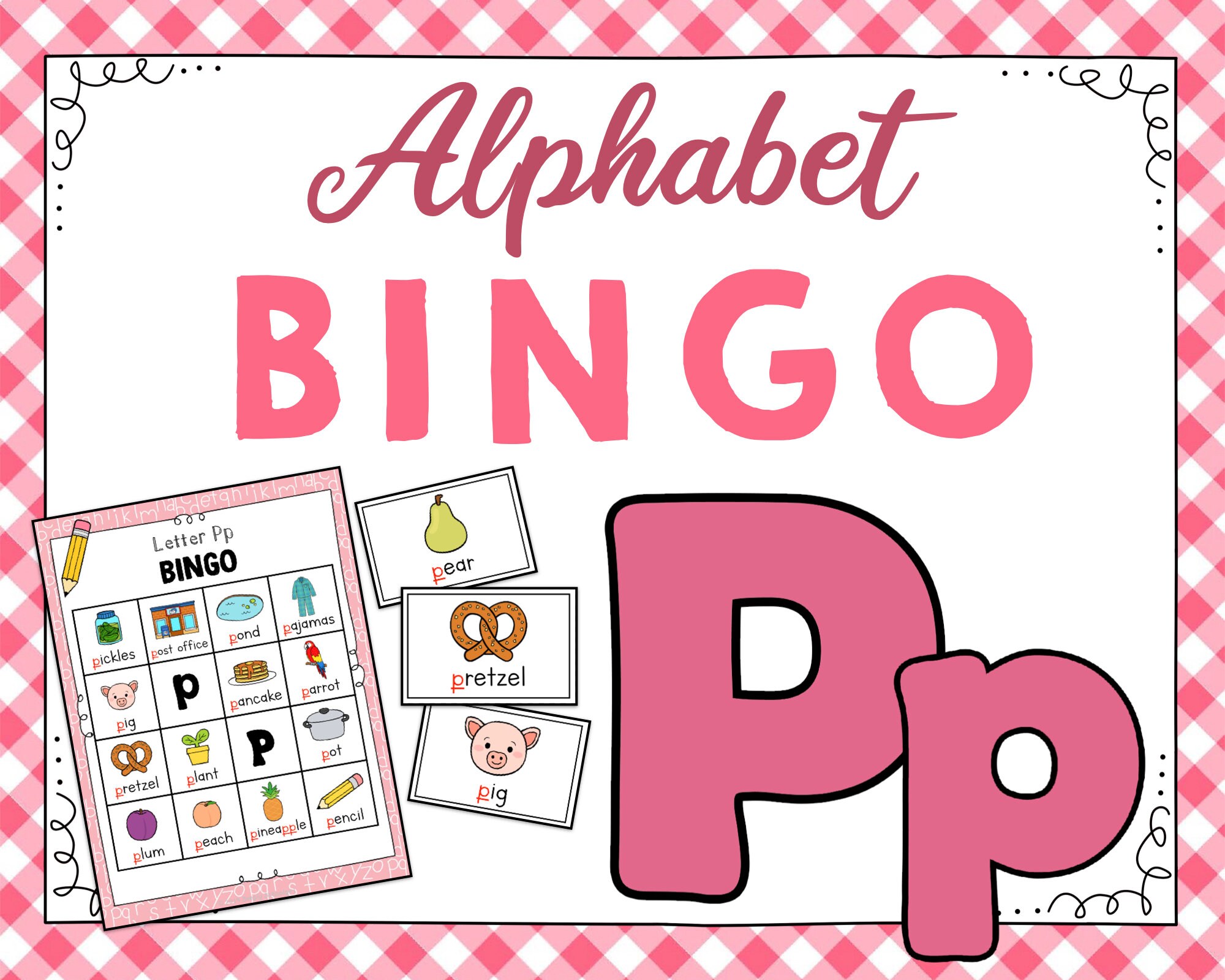 Letter P Bingo Game - Etsy