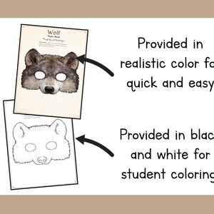 Wolf Paper Mask Template | Printable Kid's Craft Activity | Articulated ...