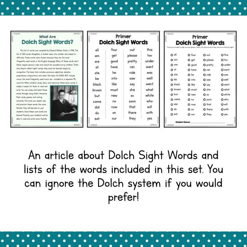 Primer Sight Word Bingo Cards Printable, Learn How to Read, Dolch ...