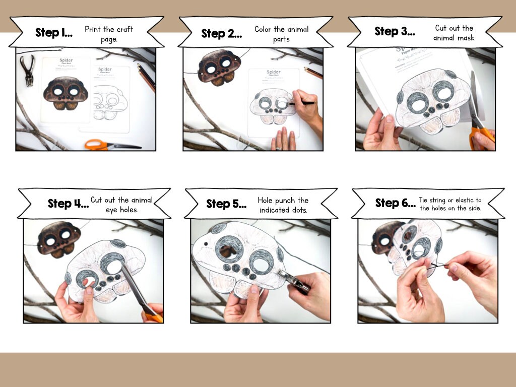 Printable Spider Mask Craft Kit | Halloween Party Fun | Articulated ...
