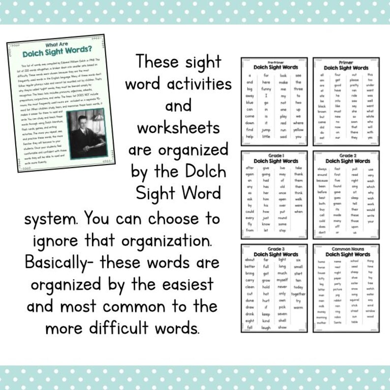 Sight Word Flash Cards Printable & Traceable, Emergent Dolch Reader ...