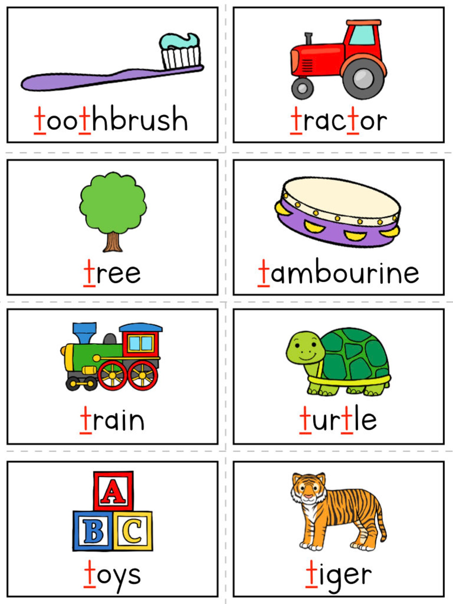 Letter T Bingo Game - Etsy Canada