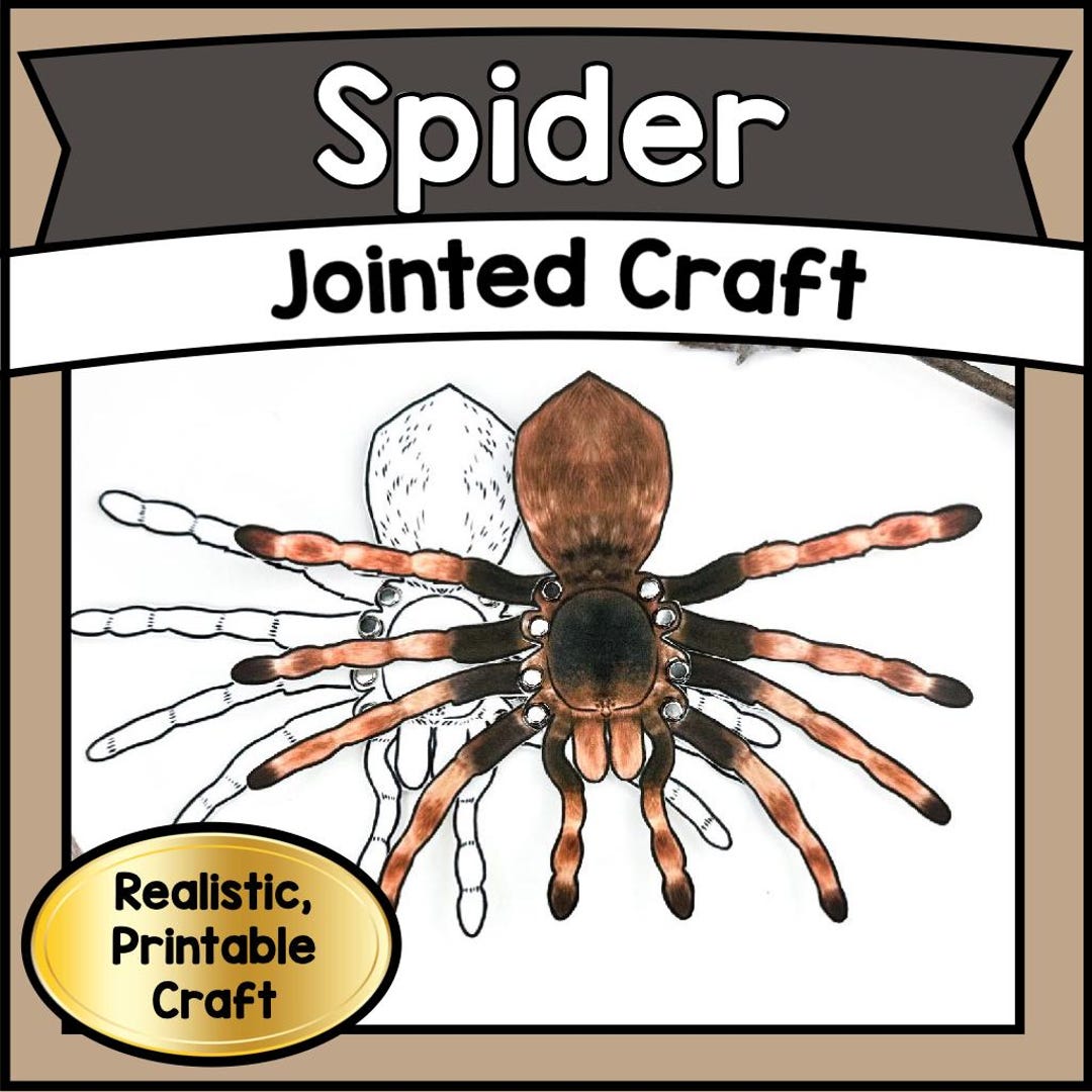 Printable Articulated SPIDER Puppet Craft Kit | DIY Jointed Animal ...