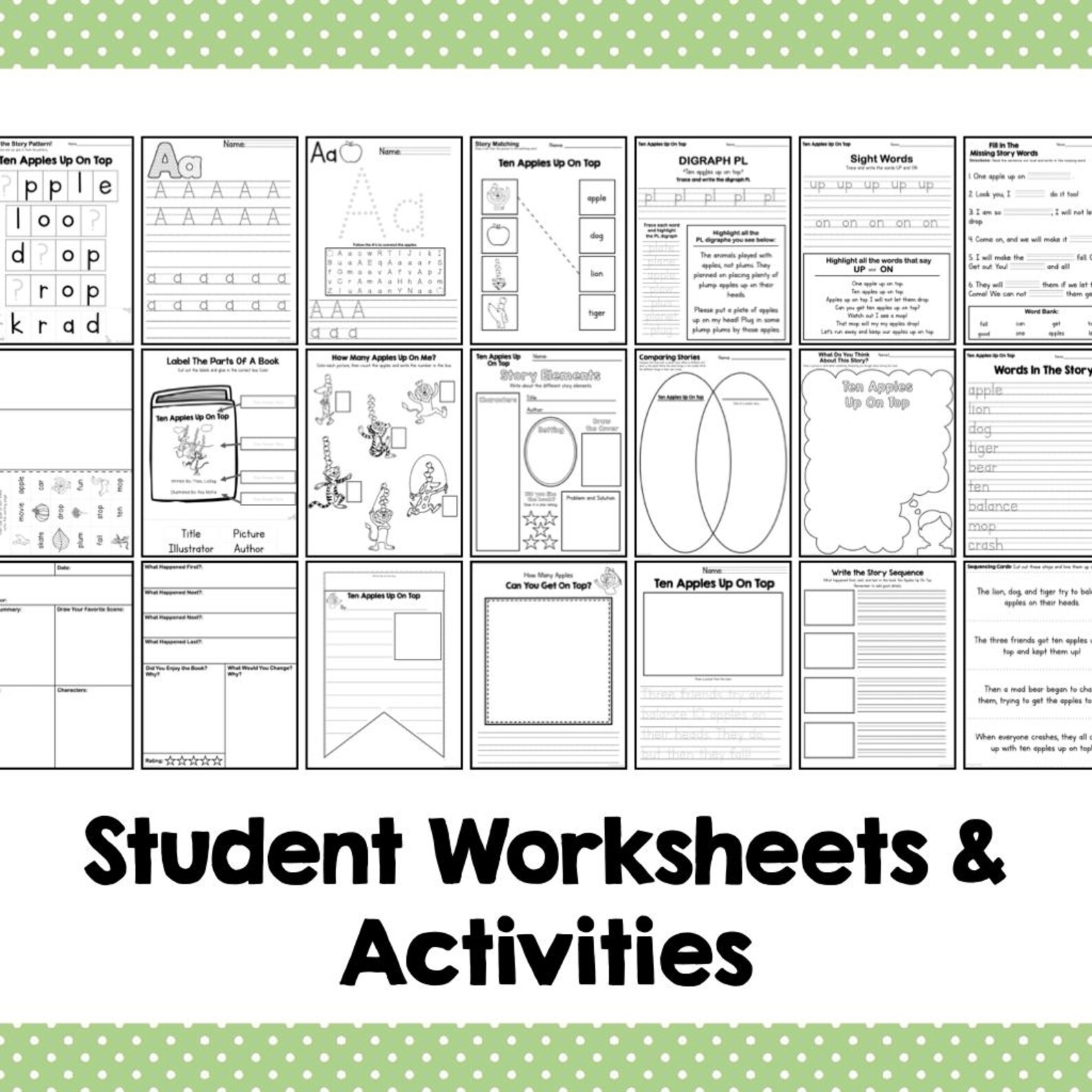 Ten Apples up on Top- Picture Book Study Companion - Etsy