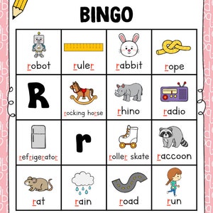 Letter R Bingo Game - Etsy