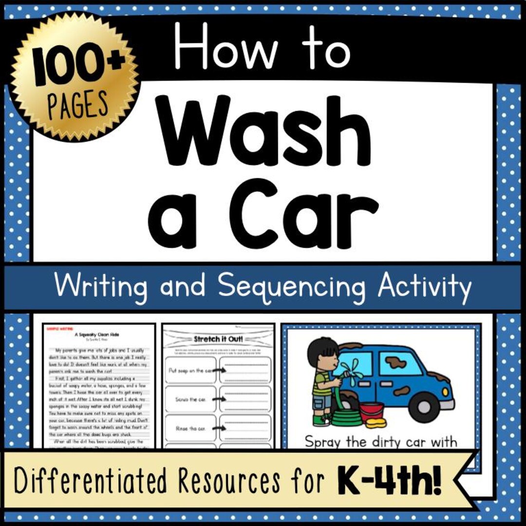 HOW TO WASH A Car Printable, Writing & Sequencing Activity Practices ...