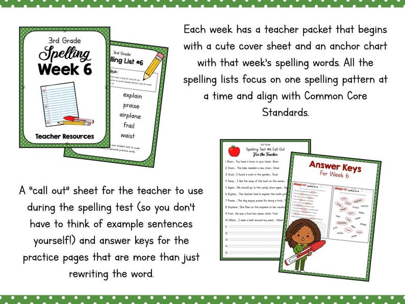 3rd Grade Spelling Curriculum | Complete Full-year Printable Spelling ...