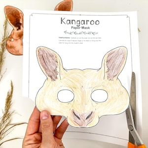 Printable KANGAROO Mask Template | DIY Paper Craft Animal PDF | Kids ...