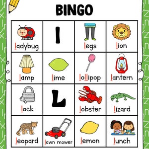 Letter L Bingo Game - Etsy