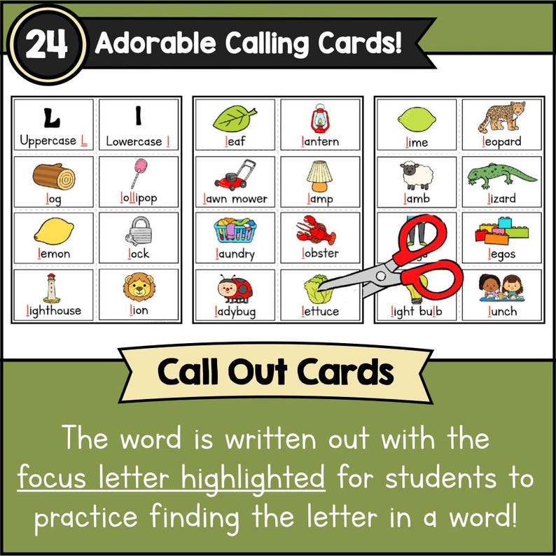 Letter L BINGO GAME Printable PDF - Fun Alphabet Bingo for Preschool ...