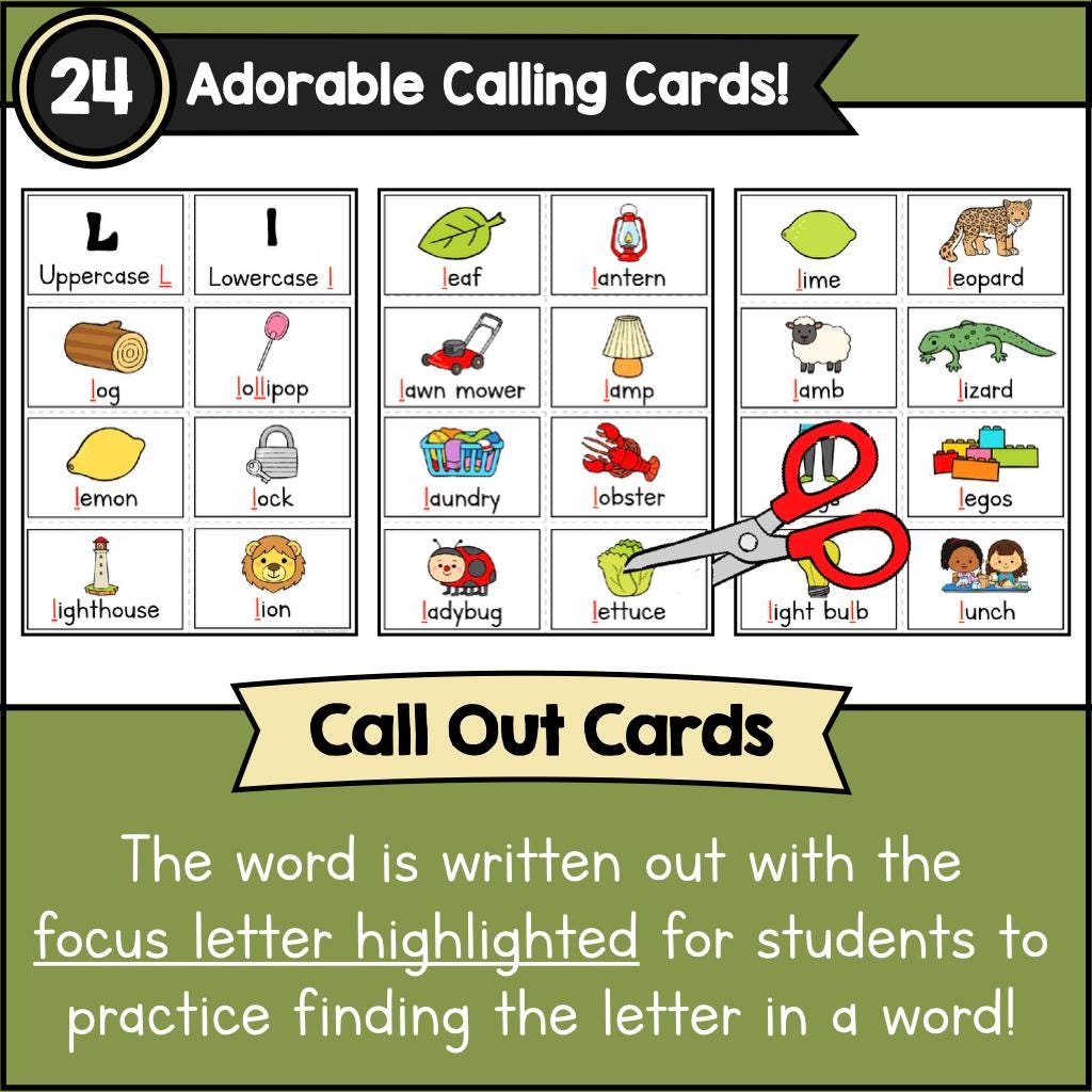 Letter L BINGO GAME Printable PDF - Fun Alphabet Bingo for Preschool ...