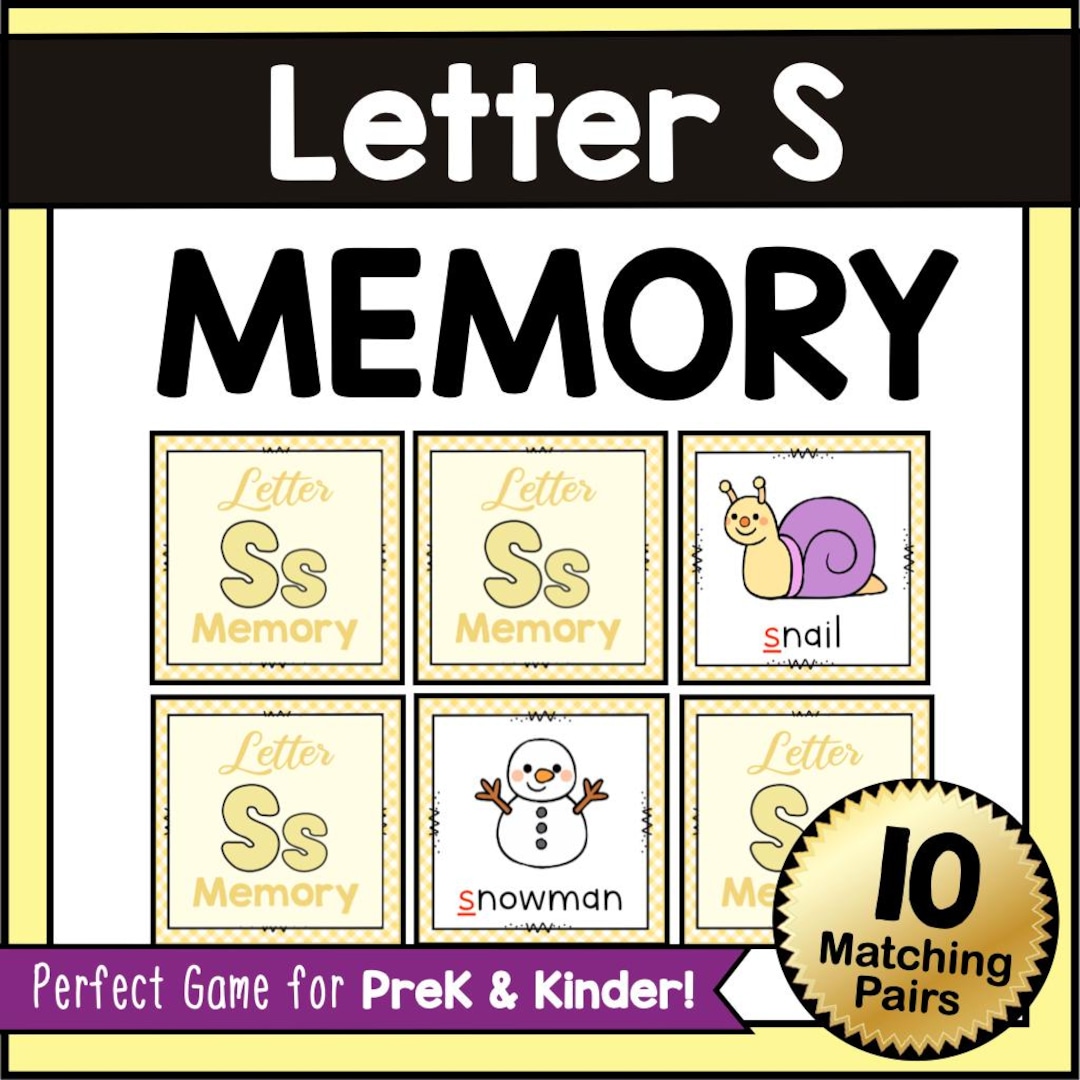 Cute ALPHABET MEMORY GAME - Letter S Memory Game Printable Pdf ...