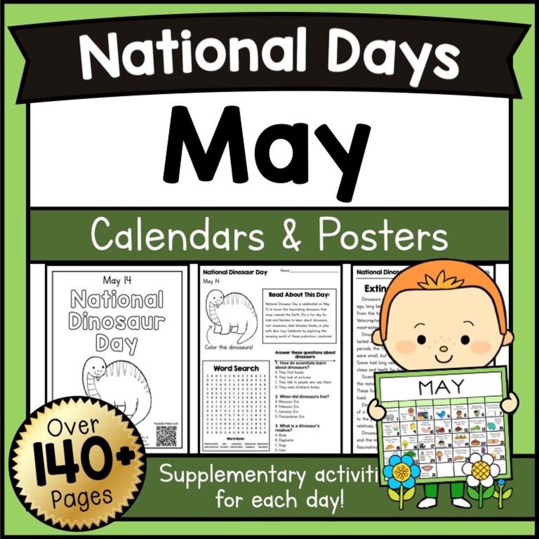 May National Days Printable Bundle, Educational Resources for Kids ...