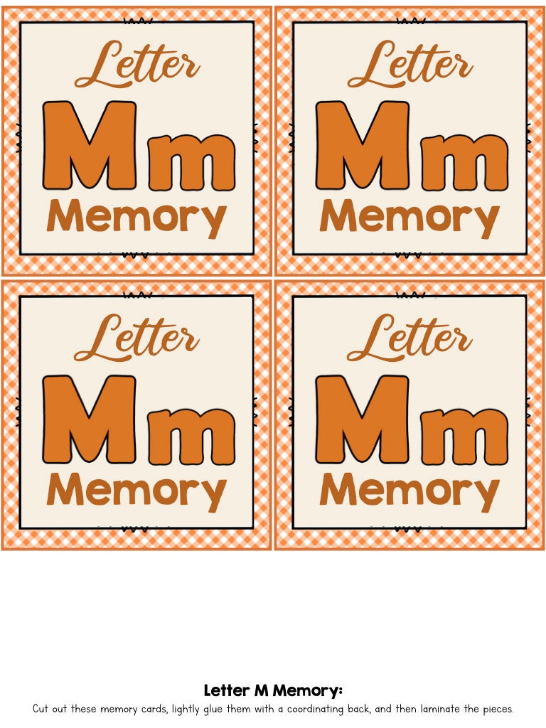 Letter M Memory Game - Etsy