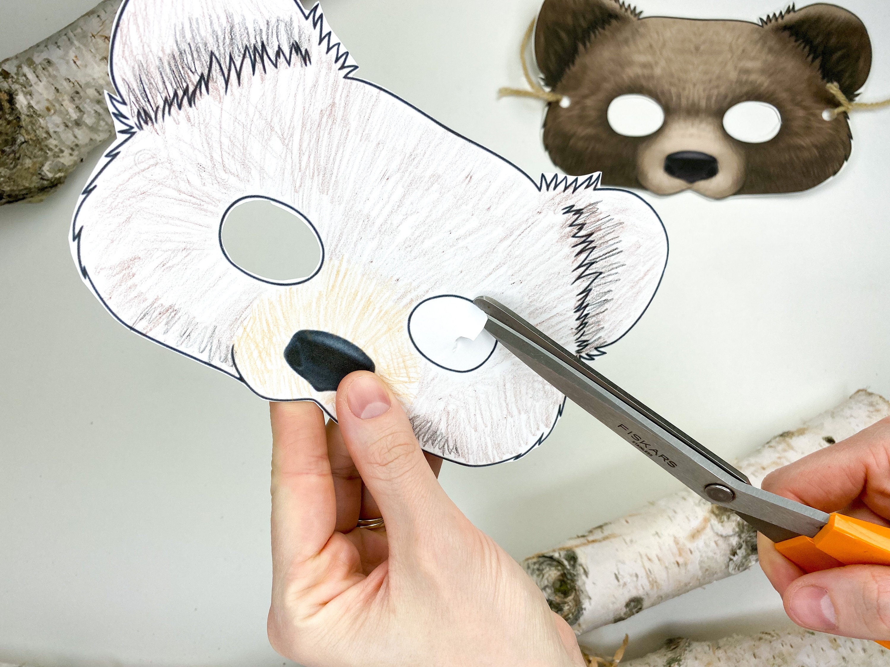 Bear Paper Mask Kit | Printable Animal Craft Template | School ...