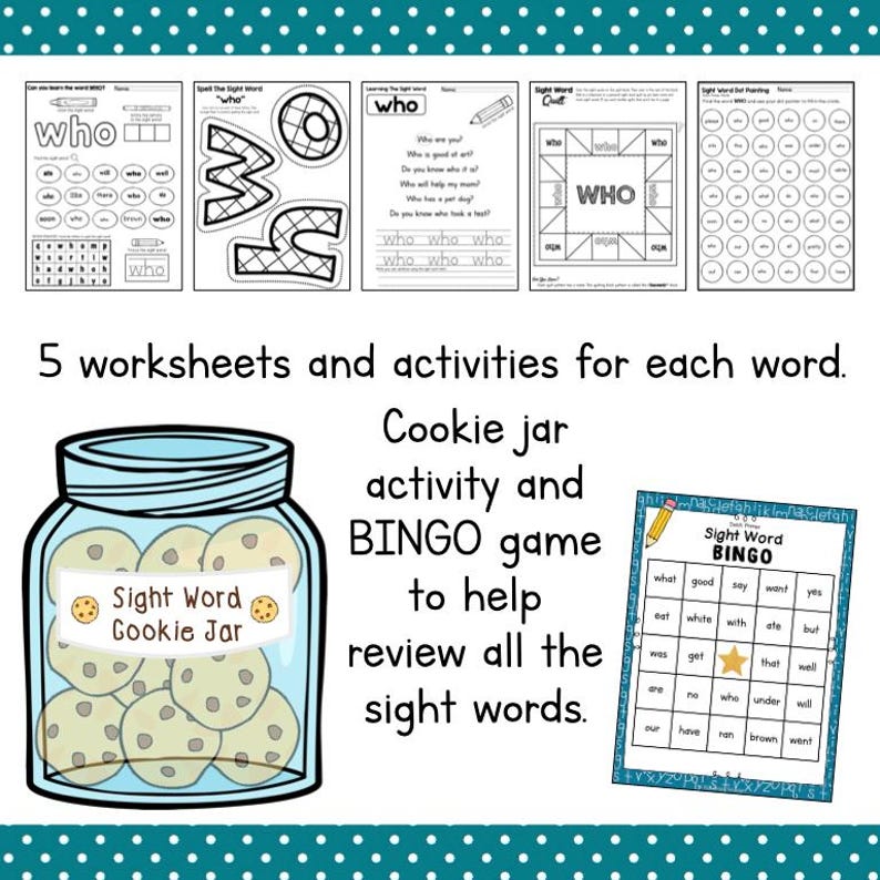 Dolch Primer Sight Word Bundle • 52 Word Worksheets, Activities ...