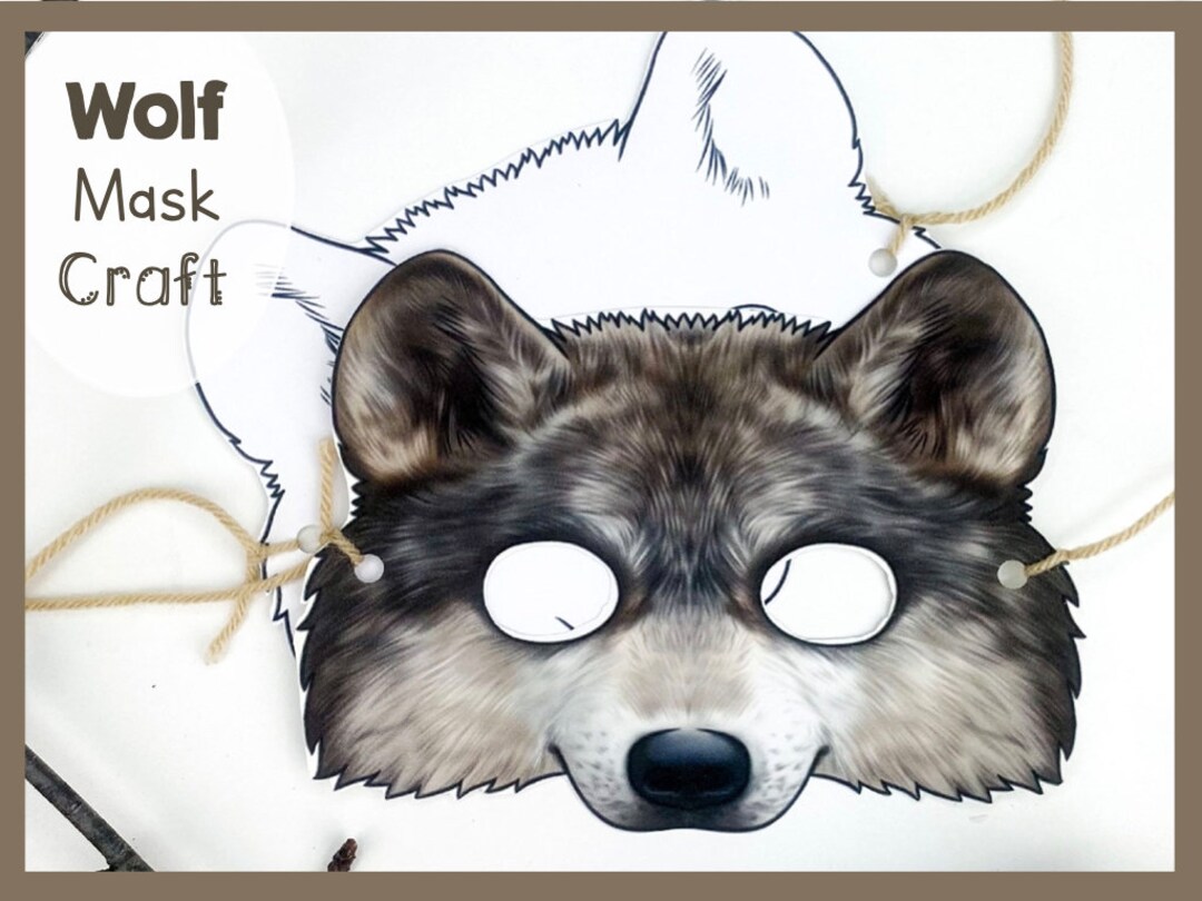 Wolf Paper Mask Template | Printable Kid's Craft Activity | Articulated ...