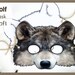 Wolf Paper Mask Template Printable Kid's Craft Activity Articulated ...