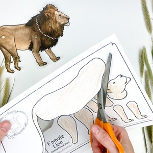 PRINTABLE Lion Puppet Craft Template | DIY Articulated Lion PDF | Kids ...