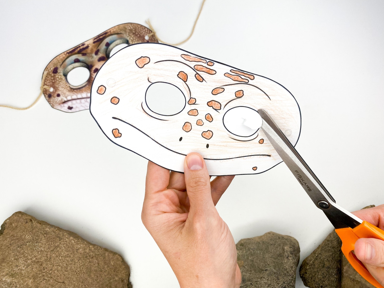 Lizard Paper Mask Craft Kit | Printable Reptile Mask Template ...