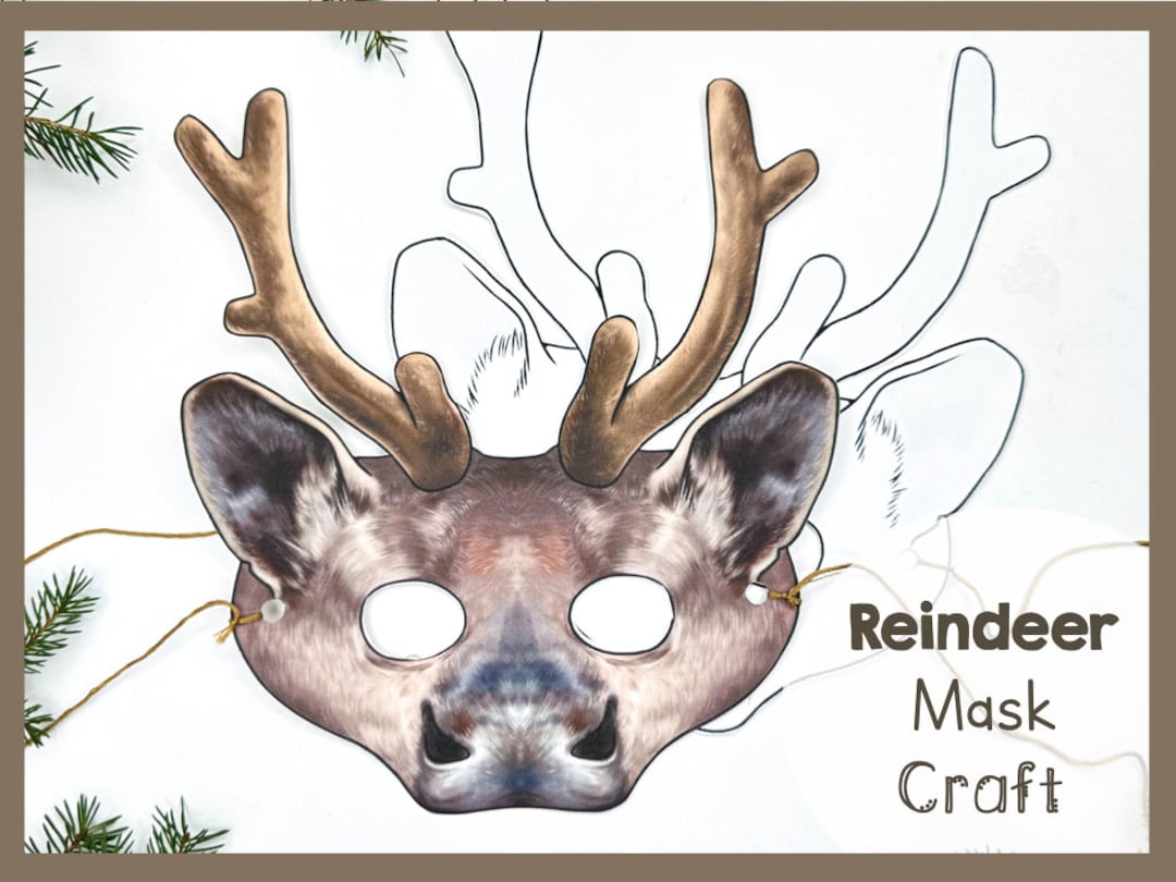 Printable Reindeer Craft Mask | Animal Paper Template | Easy to Make ...