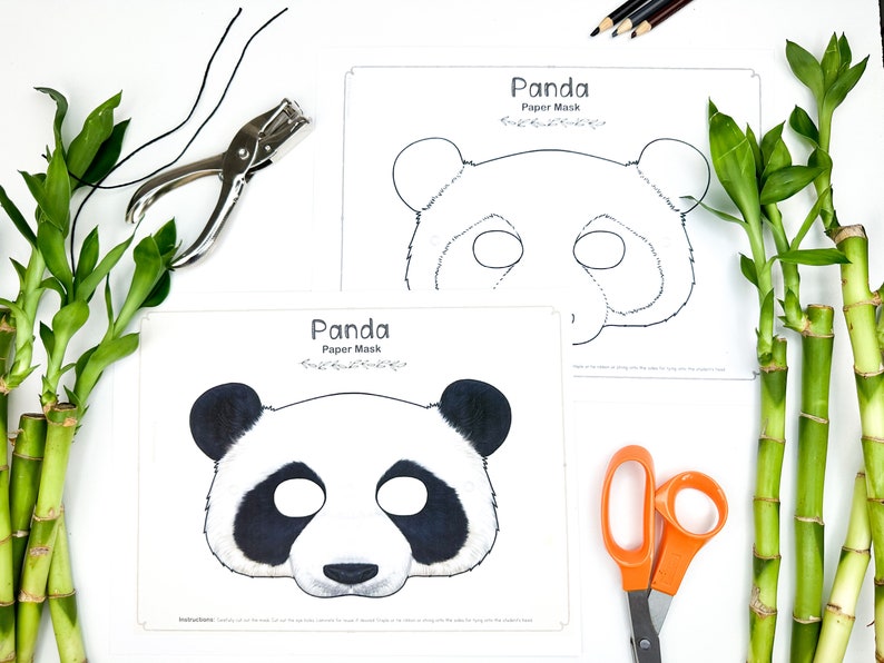 Adorable Panda Animal Mask | Printable Panda Paper Mask Craft Kit for ...