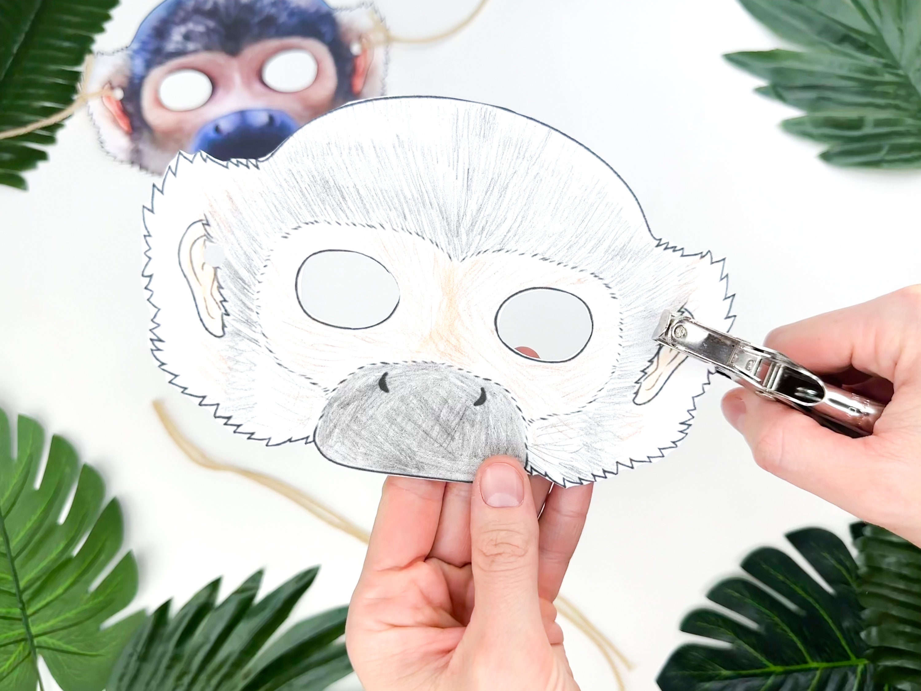 Monkey Paper Mask DIY Kit | Printable Animal Mask Craft Template ...