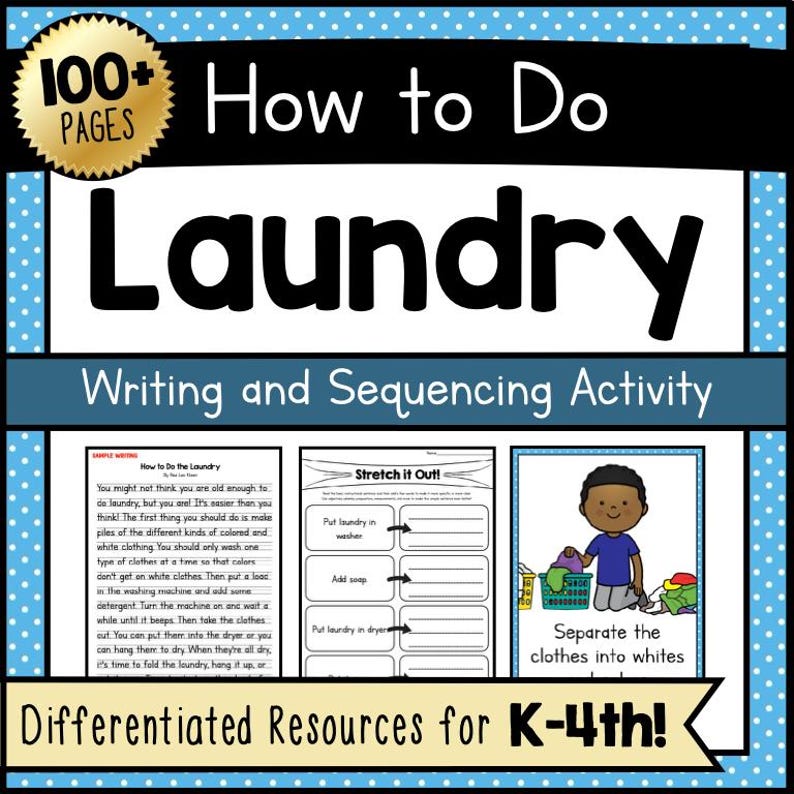 How to Do Laundry Sequencing Activity & Writing Practice Worksheets How ...