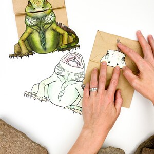 Printable Lizard Paper Bag Puppet Craft Template | Fun Animal Crafting ...