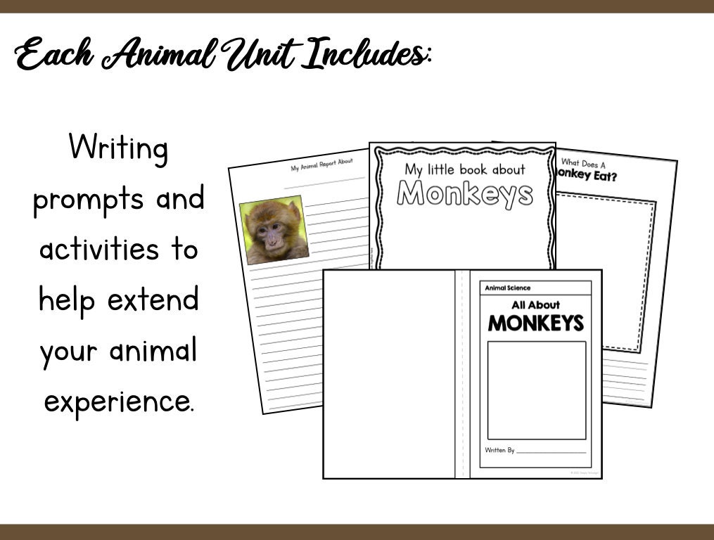 All About Monkeys- Animal Science Unit - Etsy