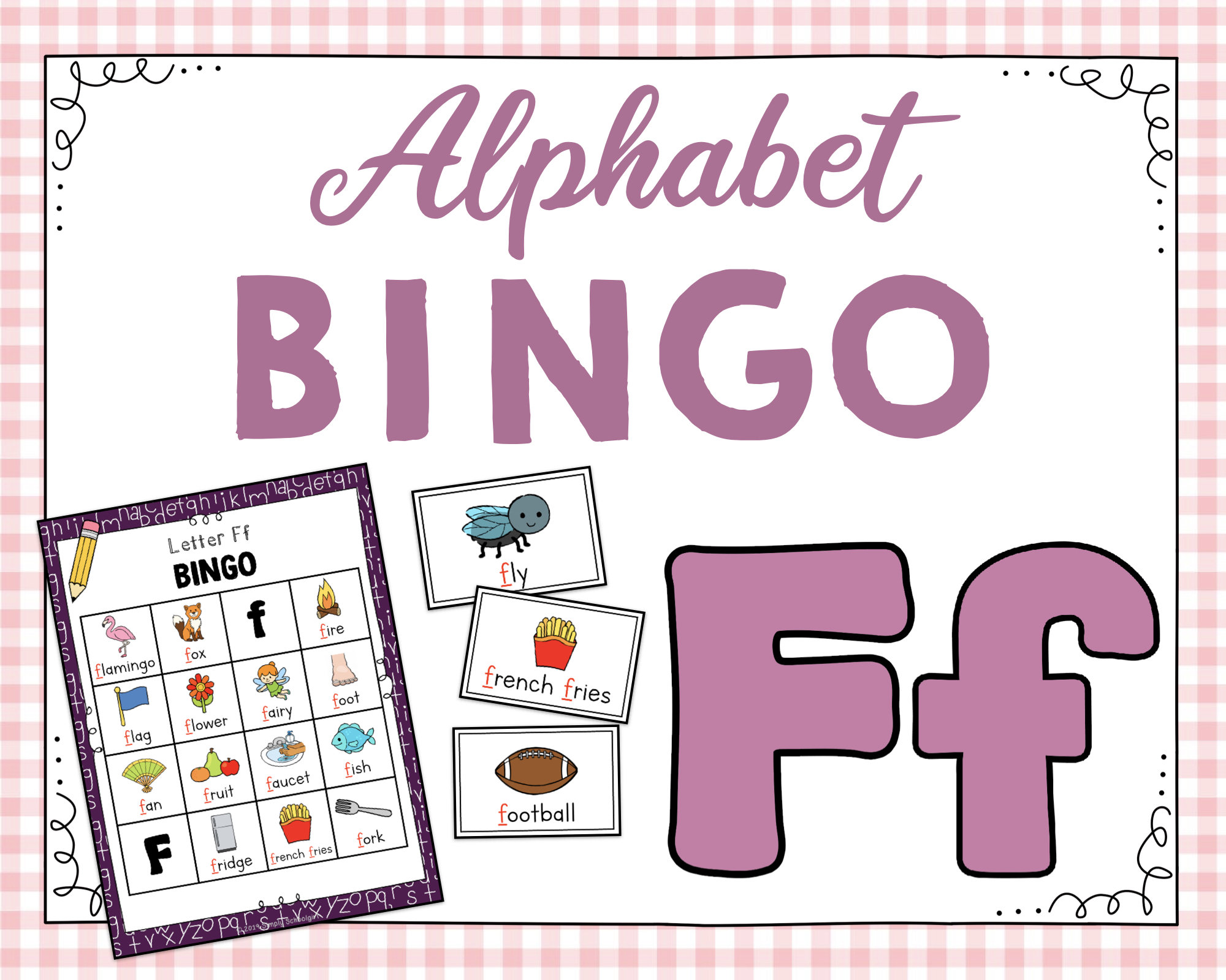 Letter F Bingo Game - Etsy