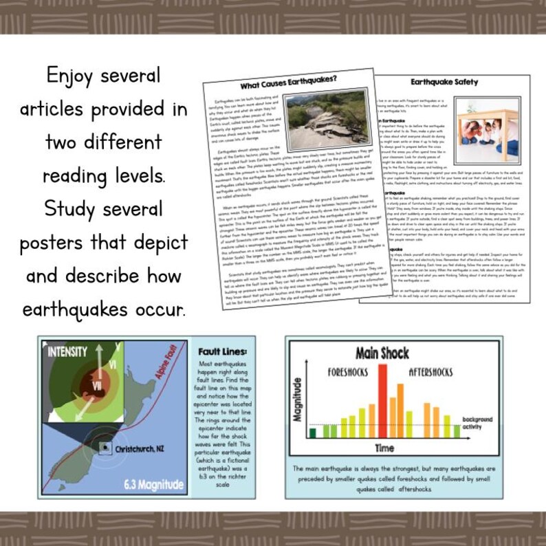Earthquake Unit Study PDF, Earthquakes Worksheets, Seismic Activity ...