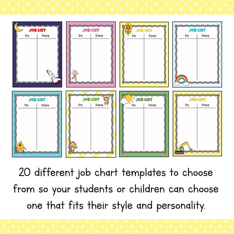 PRESCHOOL CHORE CHART Pdf Printable and Visual Job Chart for Toddlers ...